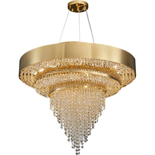 Quality Shopping Mall Titanium Gold Plated Crystal Chandeliers Electroplating E14 Light for sale