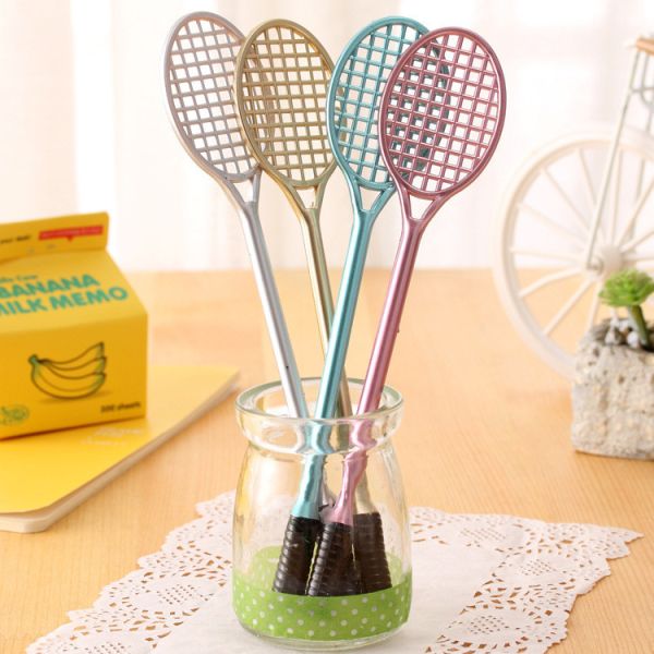 Quality Badminton Racket Shape Gel Pen 0.5mm Plastic Creative Neutral Pen for sale