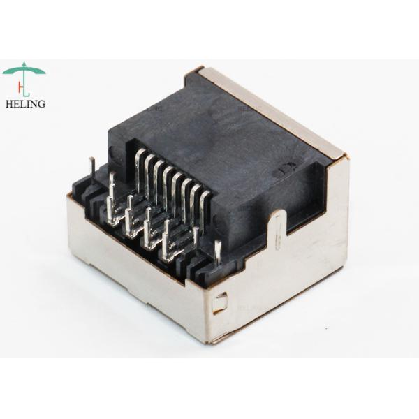 Quality Through Hole PCB Mount RJ45 Jack 8P8C One Port Side Entry Built - In LED for sale