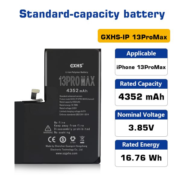 Quality Reliable Lithium-Ion Replacement Battery For iPhone 13 ProMax 4352mAh with Overcharge Protection and Plug-and-Play Structure for sale