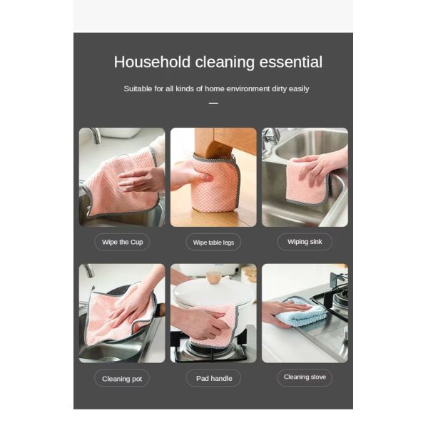 Quality Stainless Steel Microfiber Kitchen Cleaning Cloth 25x25cm for sale