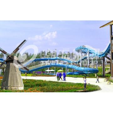 Commercial Fiberglass Adult Waterslide in Adventure Waterpark