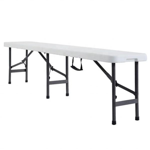 Quality Modern Design 6FT Folding In Half Bench with Plastic Panel White or Customized for sale