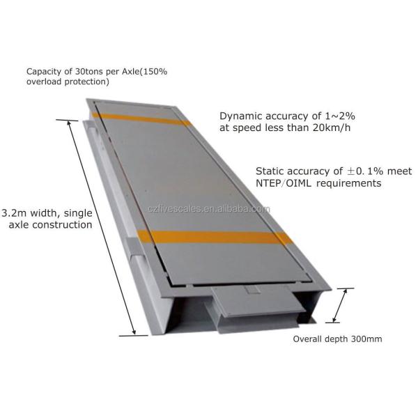 Quality LCD Fixed Axle Scale Truck Vehicle Short Platform Weighing Scales 30ton 50t for sale