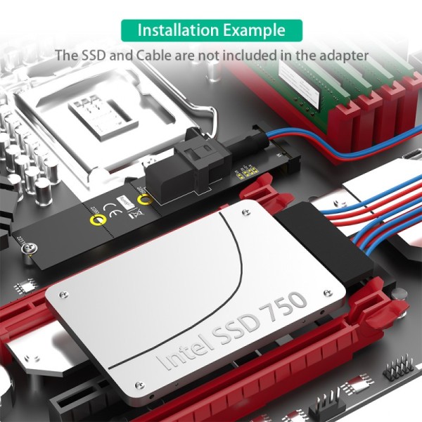 Quality NVMe SSD M.2 Module With Mini SAS HD SFF-8643 Adapter Connector for sale