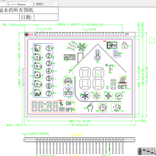 Quality Custom Segment LCD Screens For Industry Control Thermostat Negative VA LCD for sale