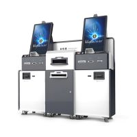 Quality Bill Payment Supermarket Cashier Kiosk Pos System With Double Touch Screen for sale
