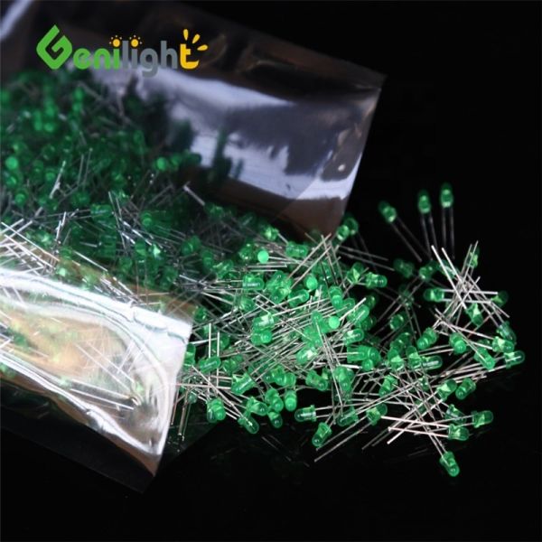 Quality Fixed LED Light Emitting Diode GREEN F3 LEDs Diode with Max. Reverse Voltage of for sale