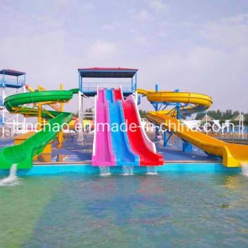 Quality Water Park Design Rainbow Spiral Slide Fiberglass Hot DIP Galvanizing for sale