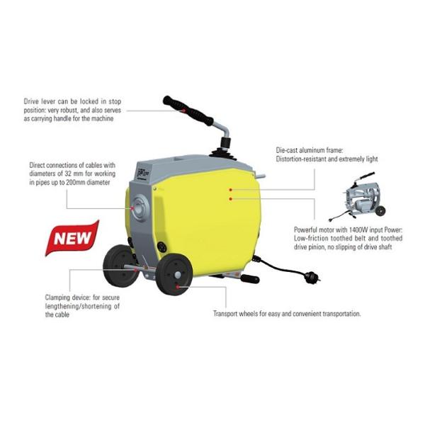 Quality 80 Meters 460rpm Drain Pipe Cleaning Machine R750 Rothenberger Cable for sale