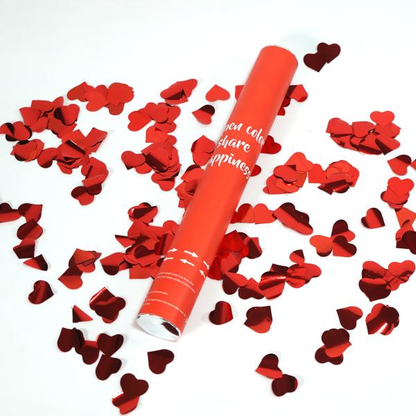 Quality 30cm Wedding Party Confetti Cannon Popper Red Heart Rose Petal for sale