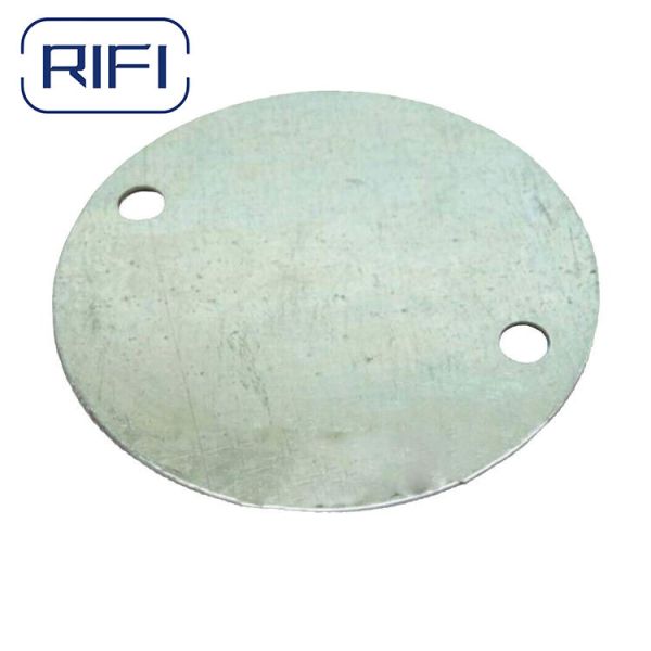 Quality Galvanized Finish Round Metal Electrical Box Cover For BS4568 Junction Boxes for sale