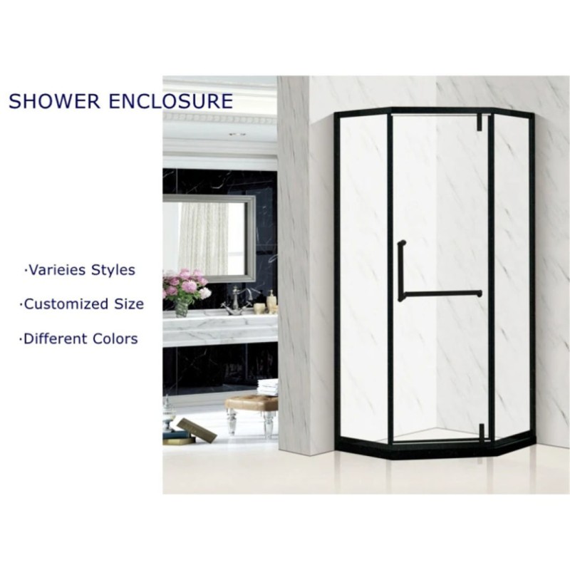 Modern Design High Quality Bathroom 6mm Tempered Small Shower Screen Silver Pivot Shower Door