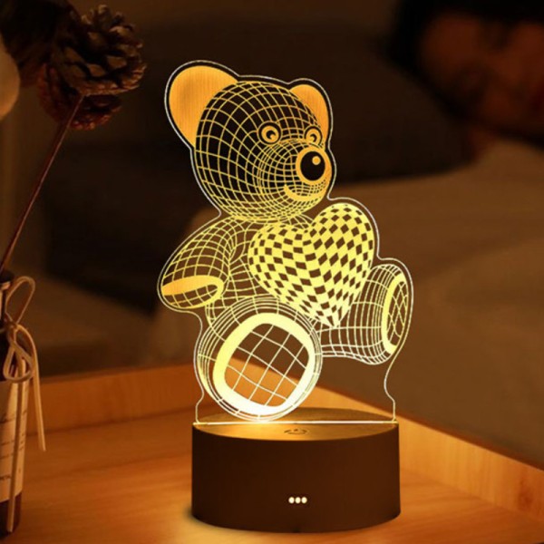 Quality Dekorasi  Hadiah 3d Night Lamp 18cm Pernikahan 3D Lamp Illusion for sale