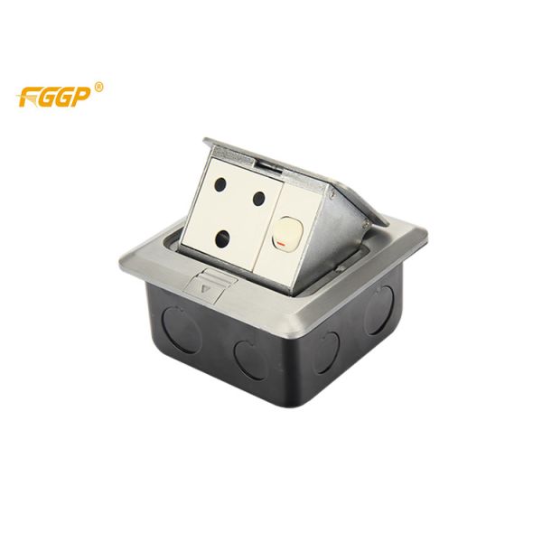 Quality 16A 250V Standard Silver Top Cover Switched Floor Socket Box For Living Room for sale