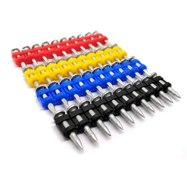Quality 6.3mm Head Diameter Colorful Plastic Strip Collated Shooting Nails for Hard Concrete for sale