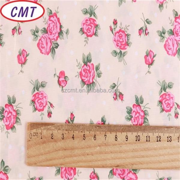 Quality Flower Printed 75D 100% Polyester Taffeta Fabric with 190T Density for sale