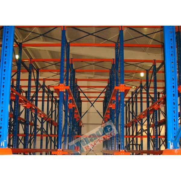 Quality Blue Orange Material Handling Racks Drive Through Racking For Cold Storage for sale