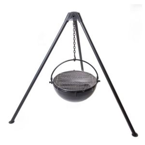 Quality Outdoor Camping Cooking Corten Steel Fire Pit Cauldron With Tripod Stand for sale