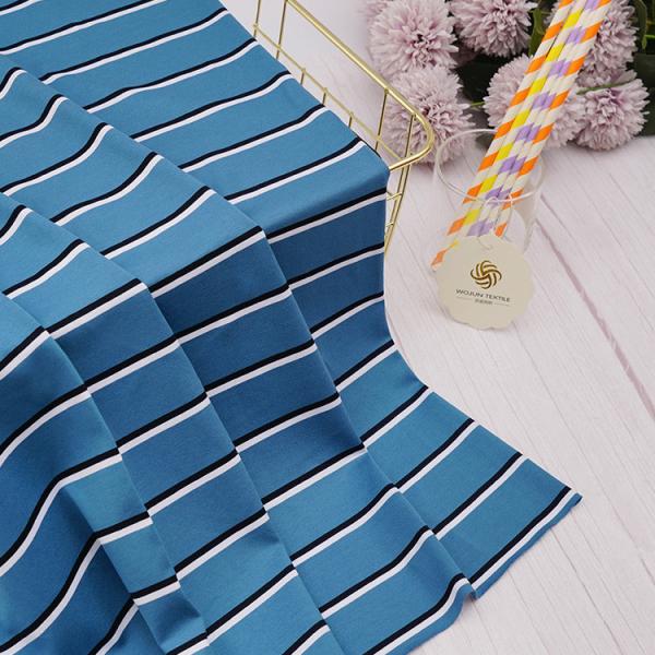 Quality Summer Mercerized Cotton Fabric 200g 170cm Breathable Striped Shirt Material for sale