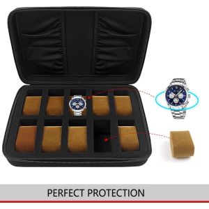 Quality Hand Made Spandex EVA Watch Case Embossing Logo Collection Box for sale