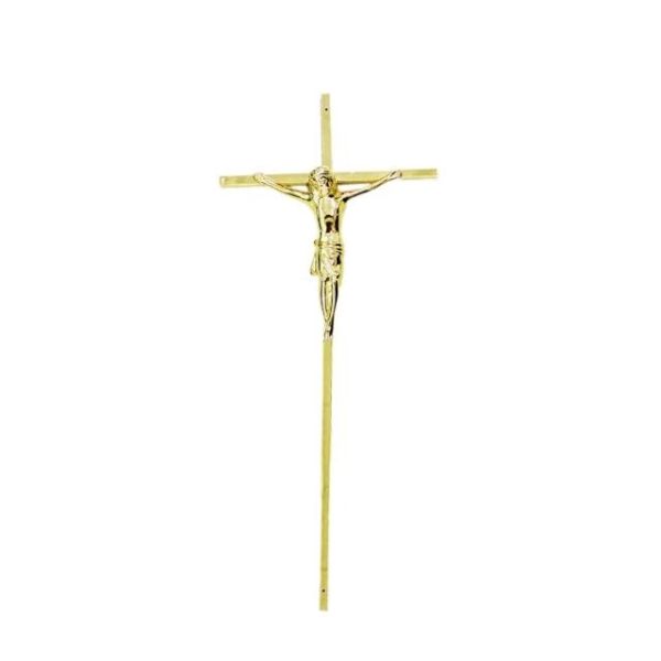 Quality Injection Plastic Catholic Casket Crucifix 37.5*14cm Vacuum Metalization Coating for sale
