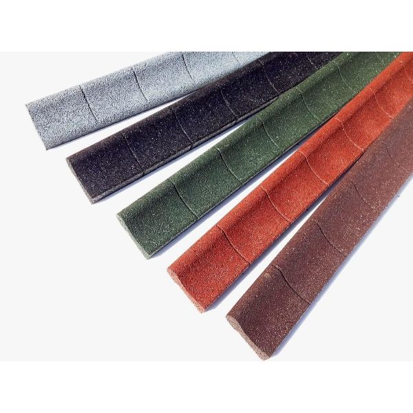 Quality 1200*100mm Rubber Landscape Edging Grey / Green Rubber Flower Bed Edging for sale