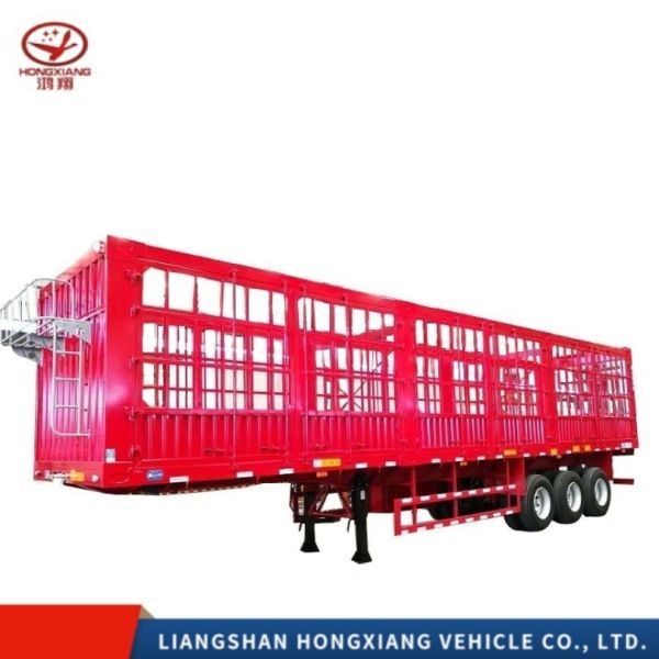 Quality Semi-Trailer for Stake Animal Livestock Transport Cargo Fence and Truck Trailers for sale