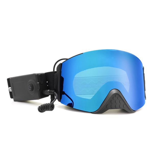 Quality Logo Customized Logo Removable Nose Guard Magnetic Heated Ski Goggles with Side for sale