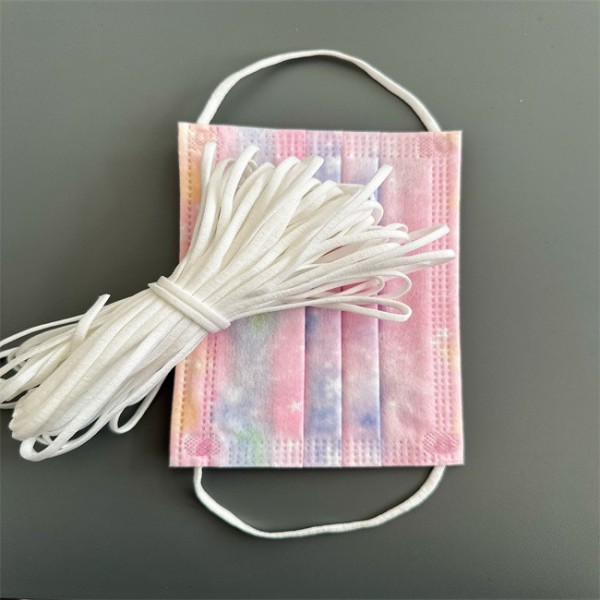 Quality White Flat Ear Loop Elastic Cord Soft Ear Tie Rope 3.5MM for sale
