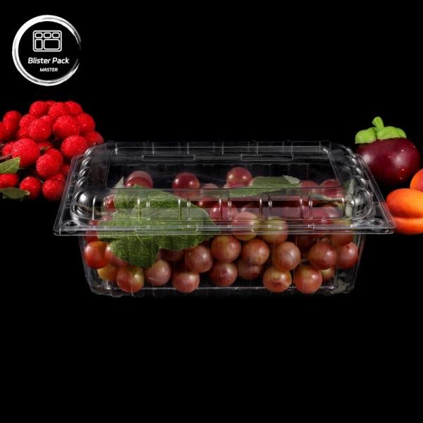Quality Transparent PET Clamshell Fruit Containers Disposable Plastic Boxes with Lids for sale