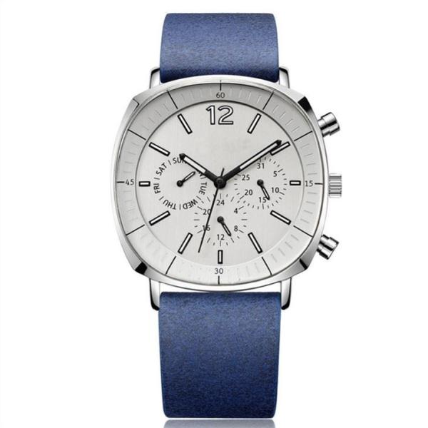 Quality Men Casual Quartz Mechanical Watches Microfiber Strap Small Dial Square Shape for sale