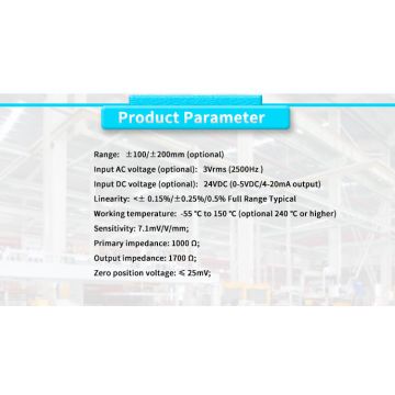Quality 3Vrms/24VDC Power Supply LVDT Linear Displacement Sensor for High Precision for sale