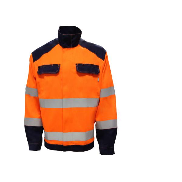 Quality Sattin Woven Orange 250GSM Reflective Jacket Retro 3M Strip 9910 for sale