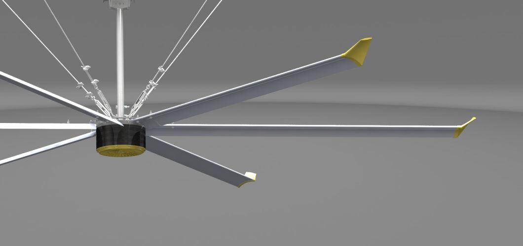 7.3 Meters (24FT) Hvls Industrial Big Ceiling Fan Ventilator Cooling Fan Used in Large and High Space