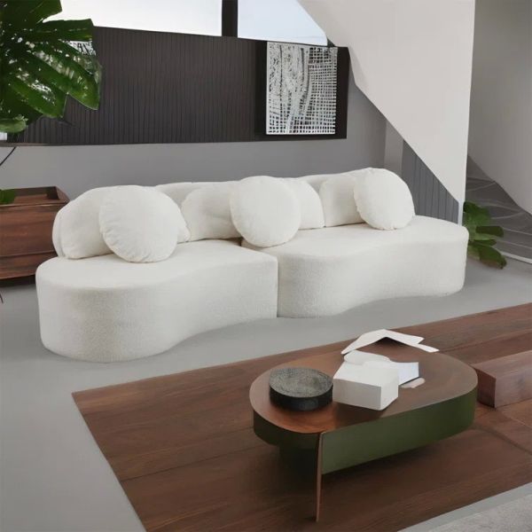 Quality Customized Boucle Fabric Sofa White Fabric Couch Set Home Luxury for sale