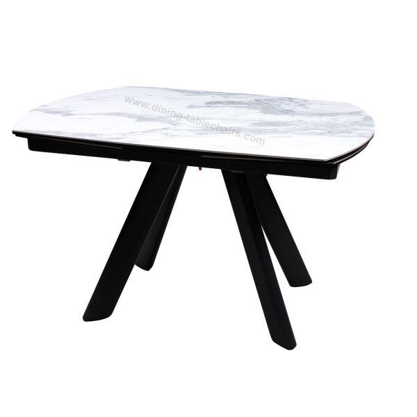 Quality 1.9 Meter Ceramic Top Dining Table , Horsebelly Glass Extension Dining Table for sale