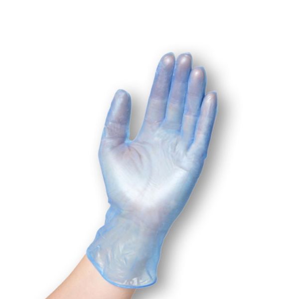 Quality XS Blue Disposable Medical Vinyl Gloves For Lab Examination for sale