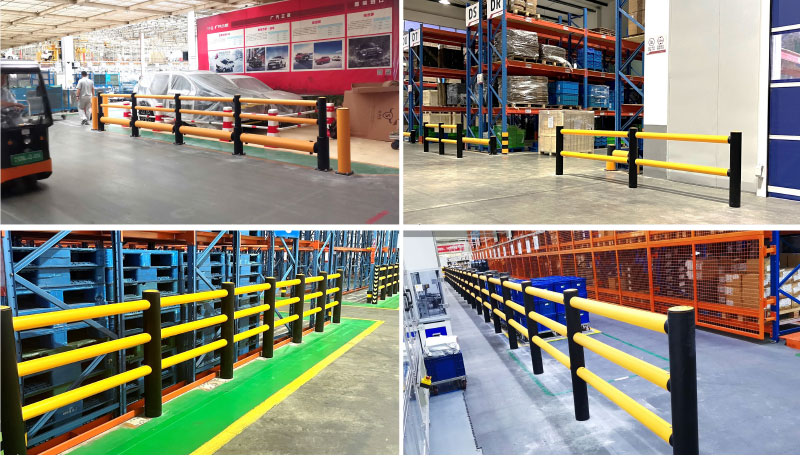 Flexible Pedestrian Barrier  Anti-Collision Guardrails Warehouse Safety Barrier Traffic Guardrails