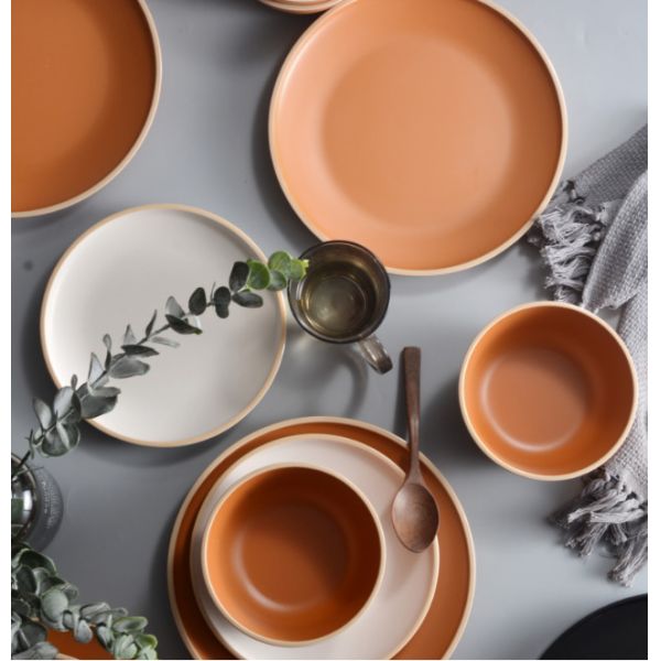 Quality Gufaith Melamine Dinnerware Sets 12pcs, Plates and Bowls for 4, Unbreakable Dinnerware Sets, Ideal Dinnerware for Party, for sale