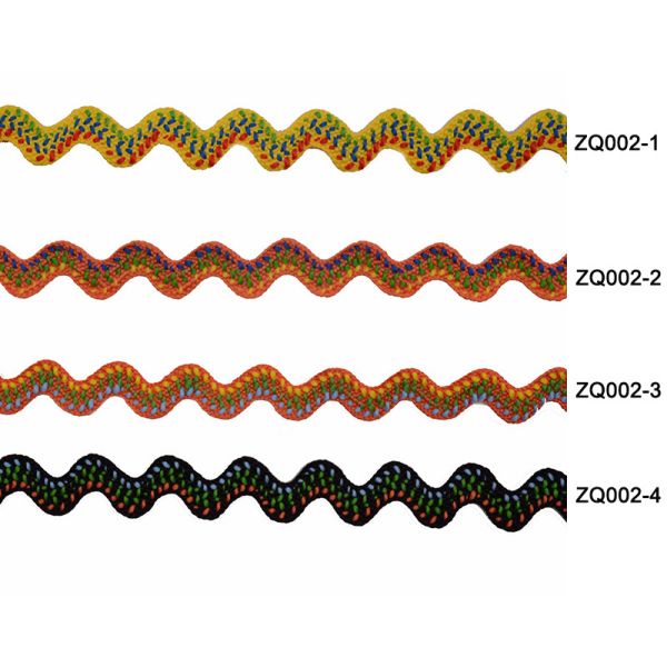 Quality Hometextile Fashion 4 Grade Polyester Zigzag Lace Rick Rack Trim for sale