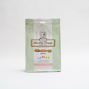 Quality 17.77OZ 75mm Pet Food Packaging Bag Doggy Dental Chews Flat Bottom Pouch With Zipper for sale