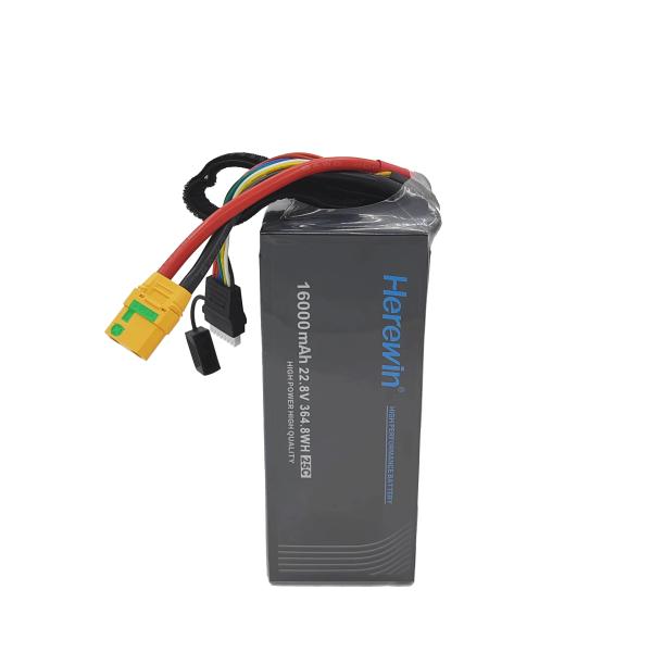 Quality MSDS UN38.3 BIS 6S1P 25C Lipo Drone Battery Pack 16000mAh 22.8V for sale