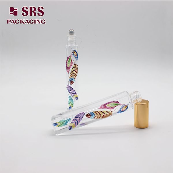 Quality GB2-10ml Square Perfume Glass Roller Ball Container Empty With 3d Printing for sale