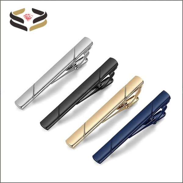 Quality Invisible Setting Men'S Tie Bar Set Silver Black Blue Gold For Regular Ties for sale
