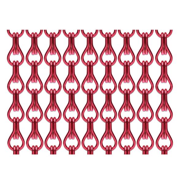 Quality Red Lightweight Anodized Aluminium Chain Fly Screen Anti Insect for sale