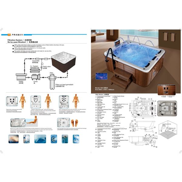 Quality Computerized Big Jacuzzi Tub Outdoor Oversized Bath Tub Automatic Deodorization for sale