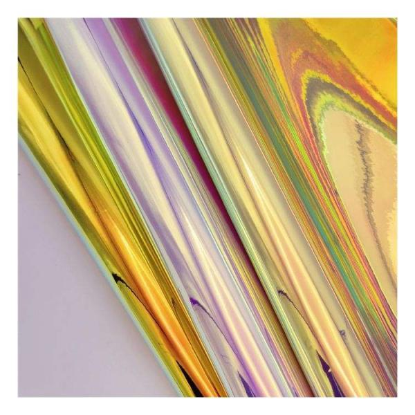 Quality Rainbow Pu Holographic Metallic Colorful Mirror Leather Synthetic Artificial for sale