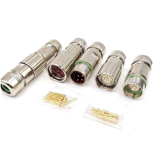 Quality M23 Power Circular Wire Connector 6 Pin Servo Encoder Female Male Crimp Wire for sale