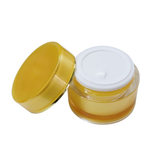 Quality Luxurious Plastic Cream Jars Double Layer Round Cosmetic Containers 50g for sale